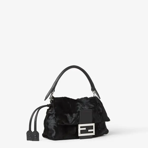 Fendi Baguette® Soft Small Black Cavallino Leather Mini-bag